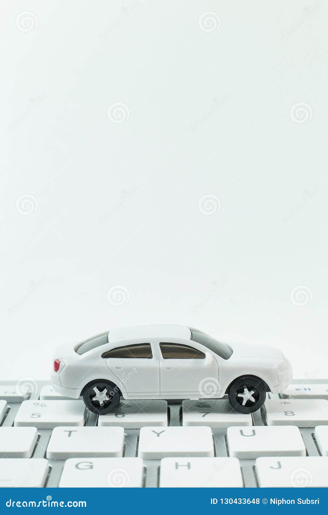 The White Toy Car on Keyboard Computer Close Up Image Background Stock ...