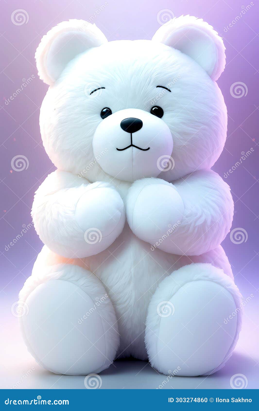 White Toy Fluffy Bear in Neon Light Stock Illustration - Illustration ...
