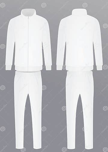 White Tracksuit, Front and Back View Stock Vector - Illustration of ...