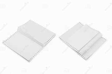 White Tractor-Feed Paper or Fan-fold Paper , Continuous Dot Matrix ...