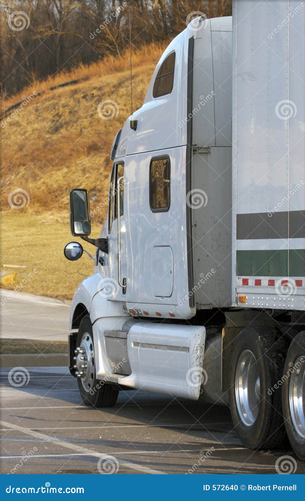 White Tractor Trailer stock photo. Image of diesel, load - 572640