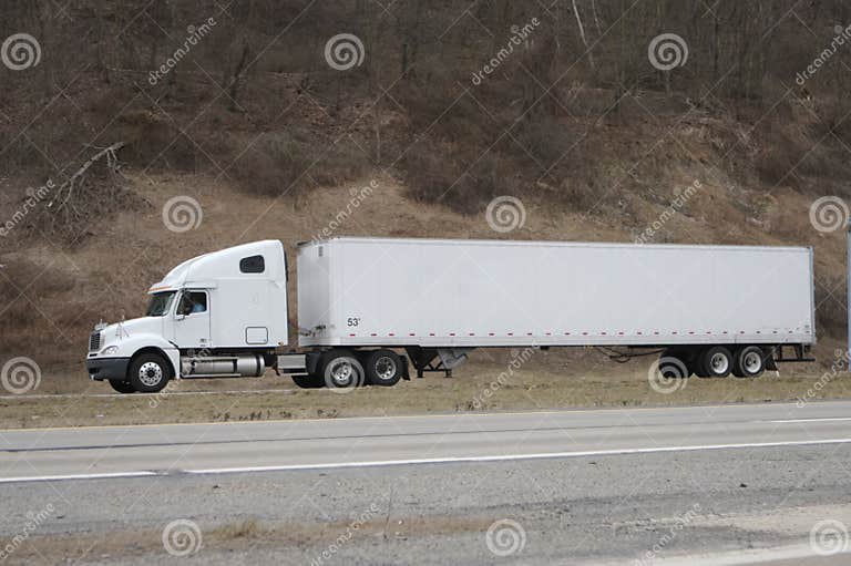 White Tractor Trailer stock photo. Image of diesel, number - 603490