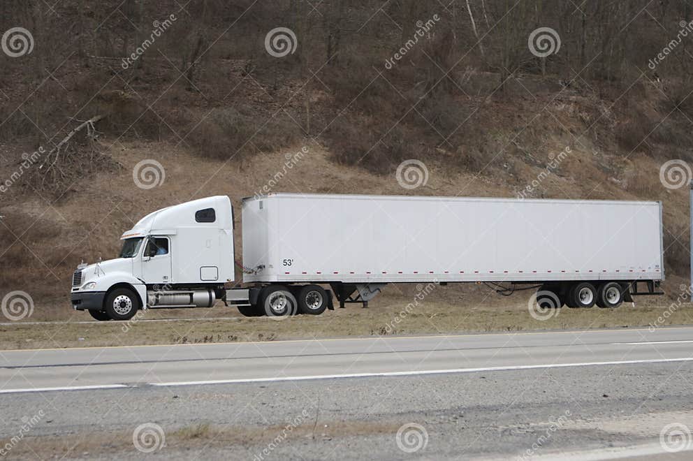 White Tractor Trailer stock photo. Image of diesel, number - 603490