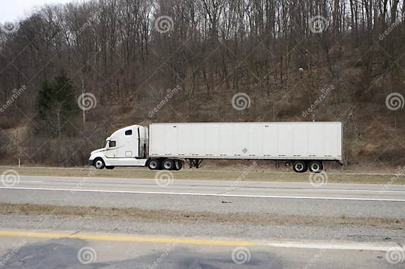 White Tractor Trailer stock photo. Image of haul, bumper - 656312