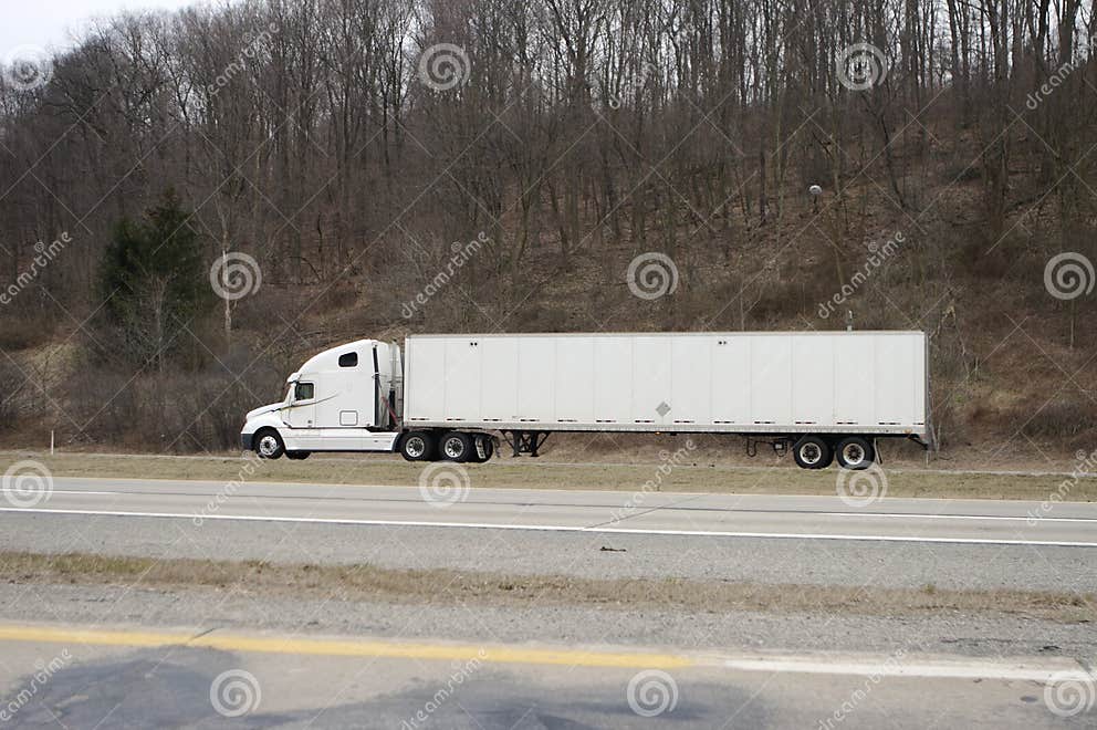 White Tractor Trailer stock photo. Image of haul, bumper - 656312