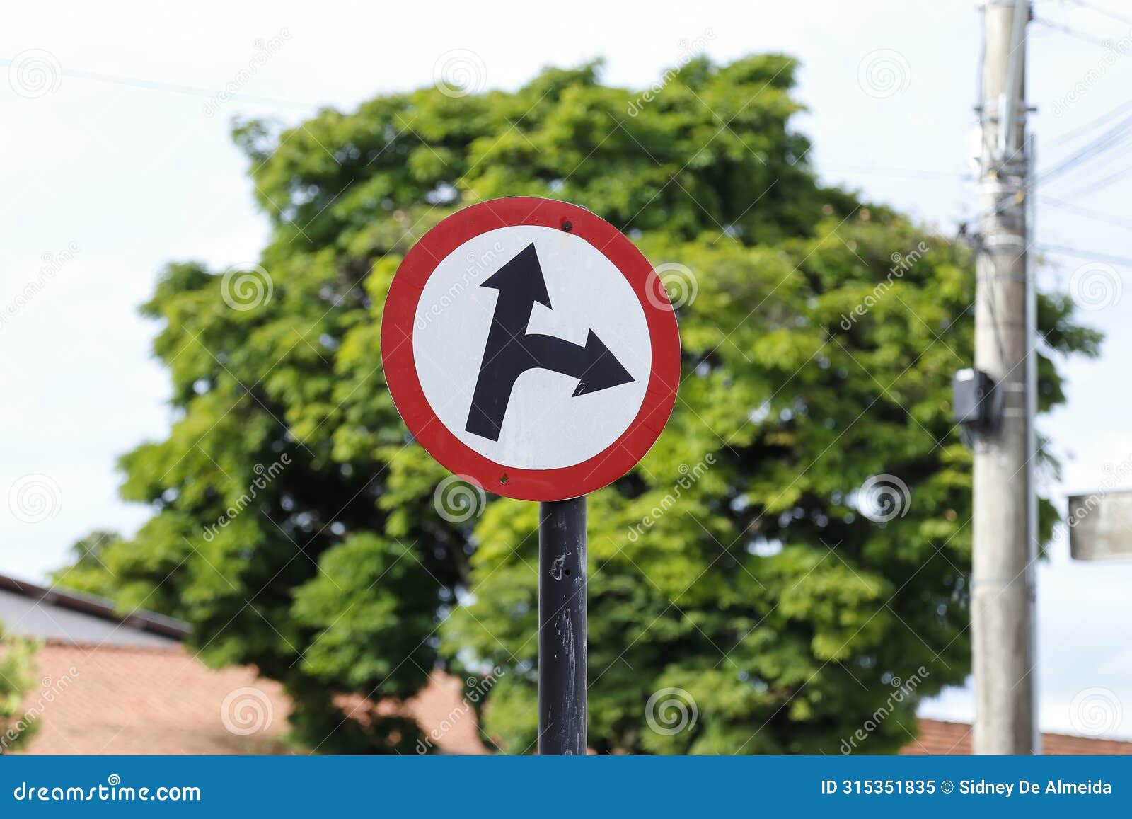 White Traffic Sign Indicating Two Directions Stock Image - Image of ...