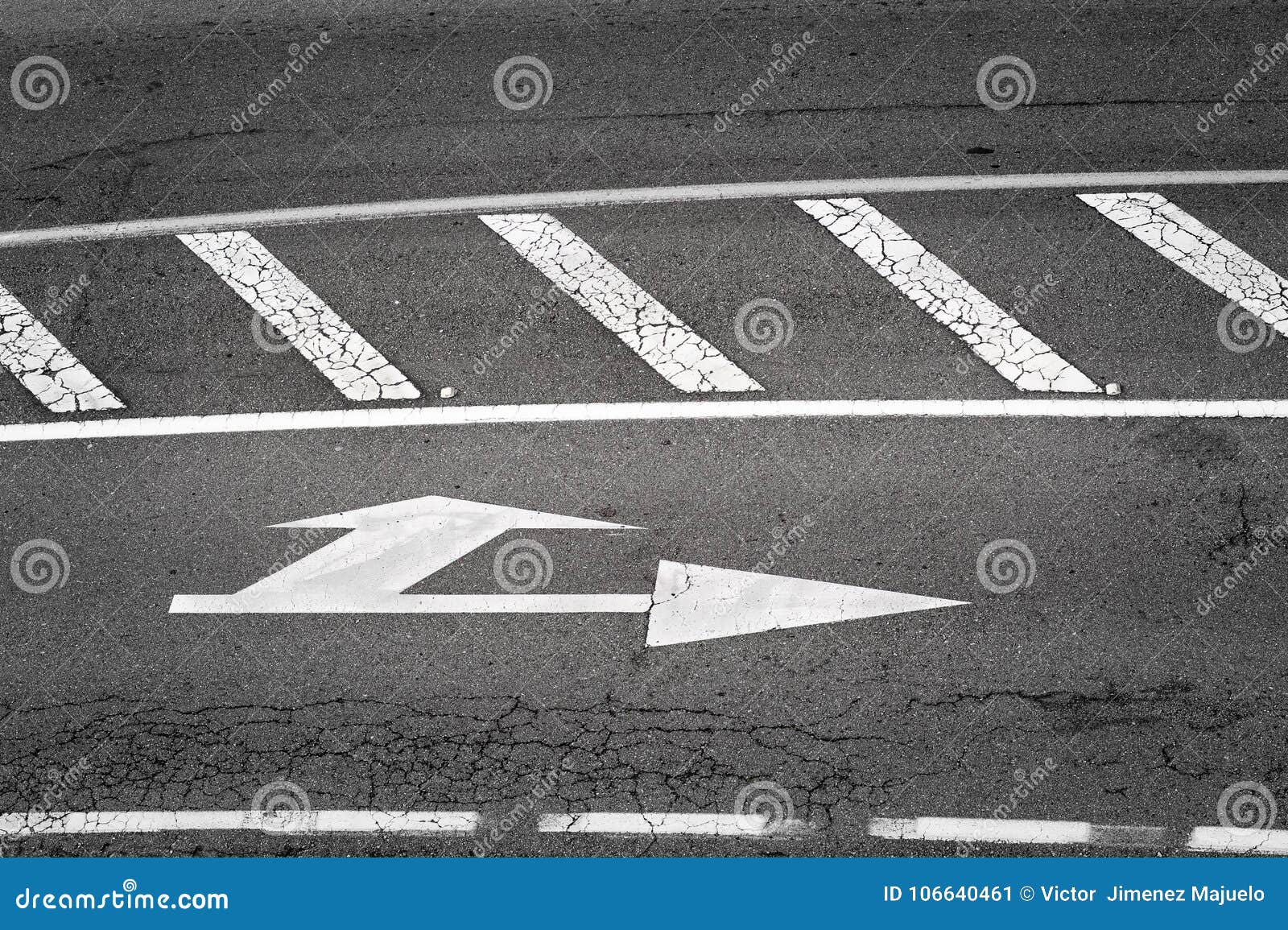 White Traffic Sign Painted in Asphalt Stock Image - Image of pattern ...