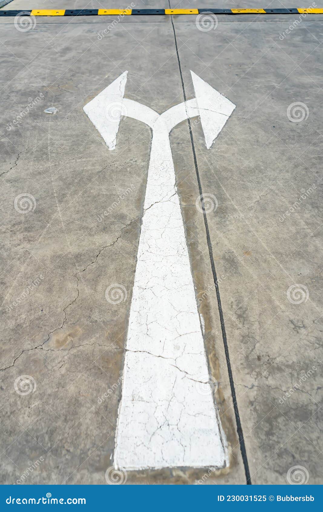 White Traffic Signs Turn Left or Right on the Road Surface, Left and ...