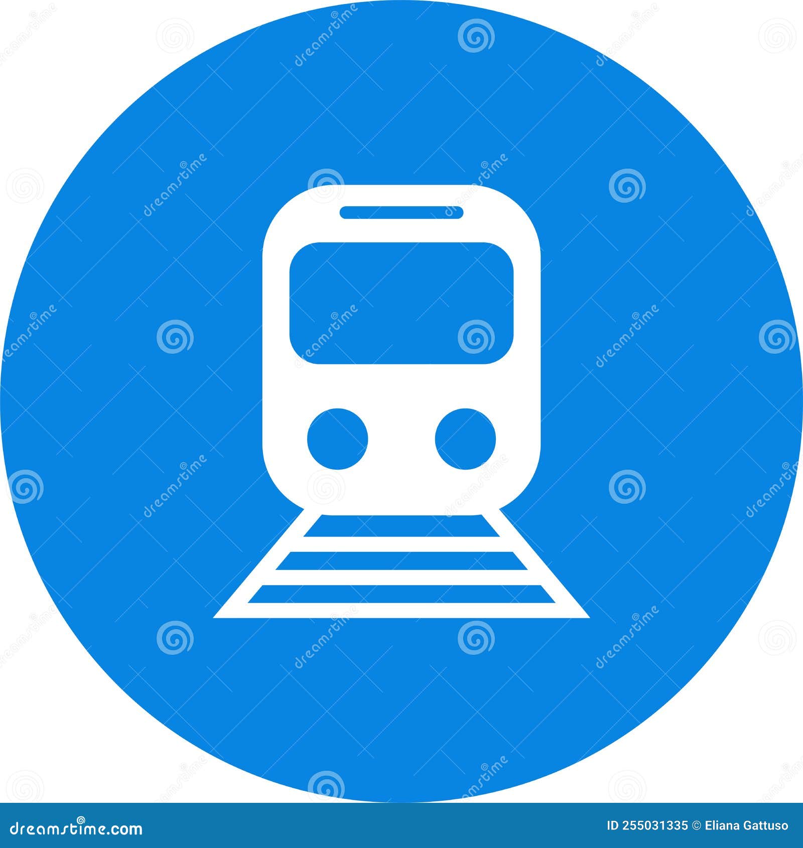 White Train in a Blue Circle Icon Vector. Stock Vector - Illustration ...