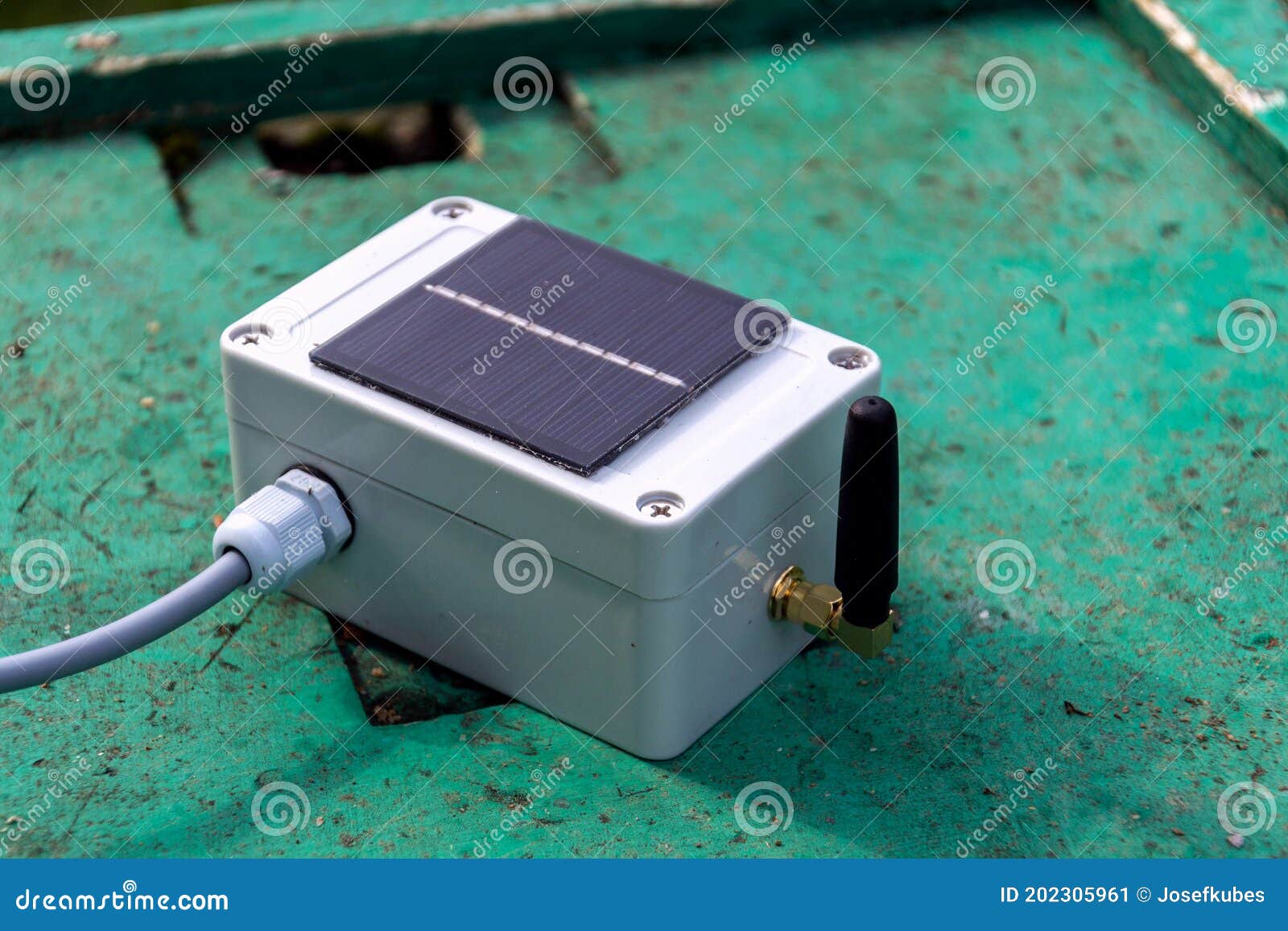 White Transmitter with Small Solar Panel and Bees Monitoring System on ...