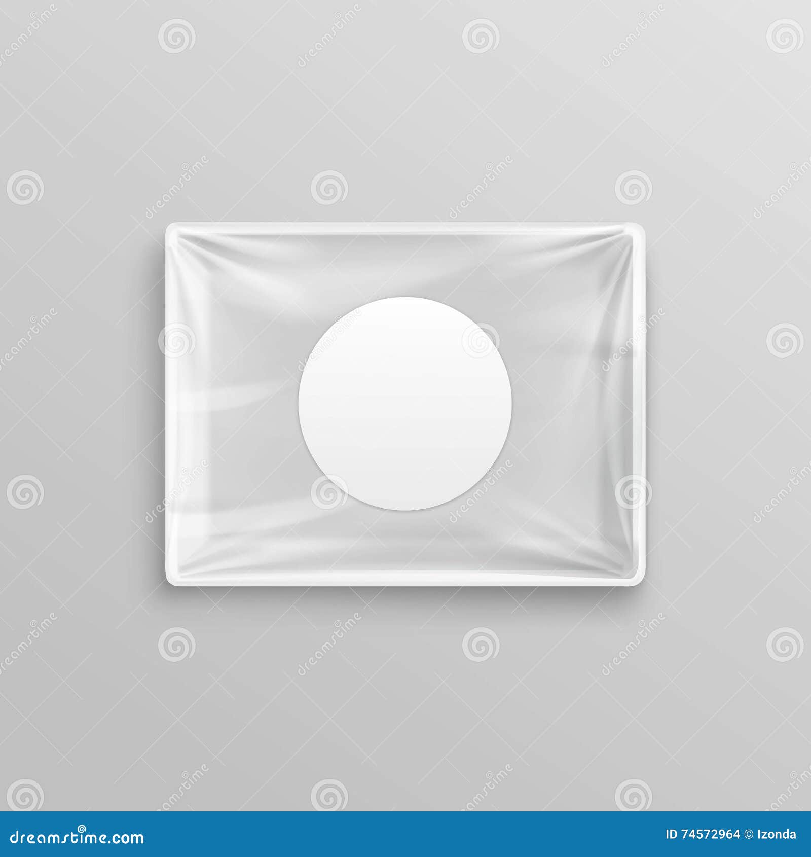 Plastic Food Container With Label. White Empty Blank Styrofoam Plastic ...