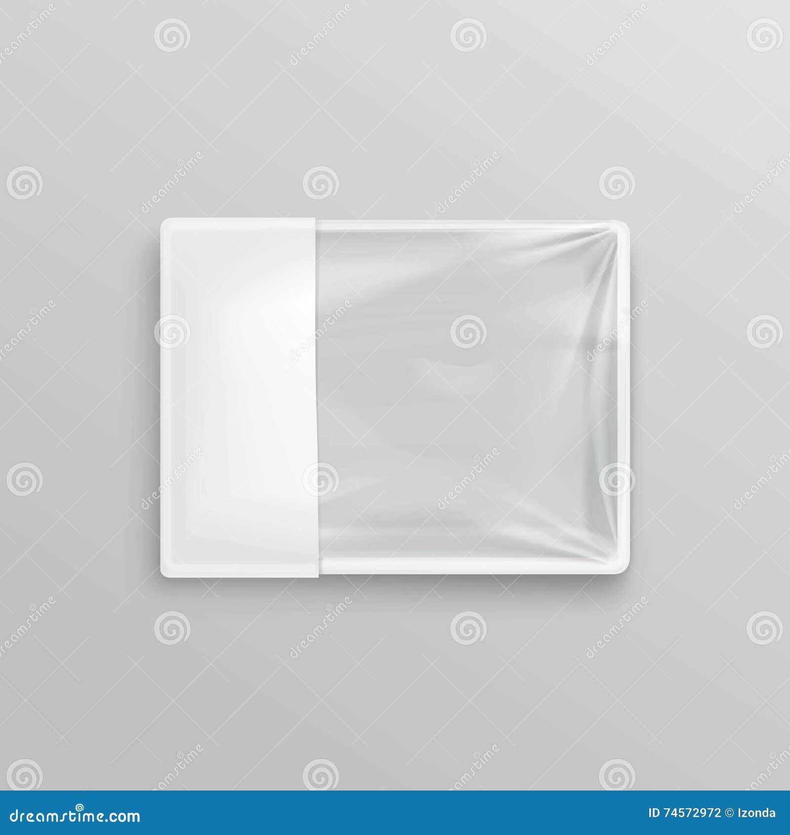 Plastic Food Container With Label. White Empty Blank Styrofoam Plastic ...