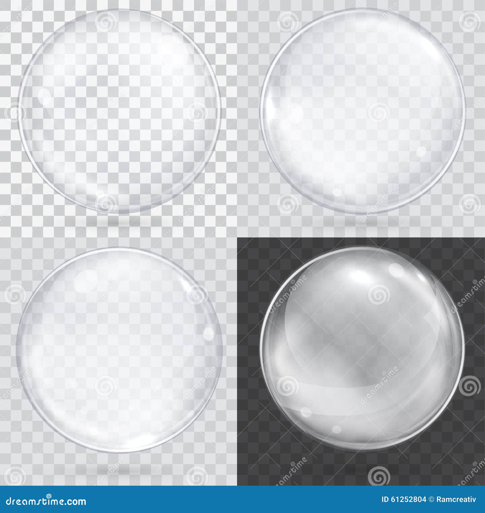 White Transparent Glass Sphere on a Checkered Background. Stock Vector ...