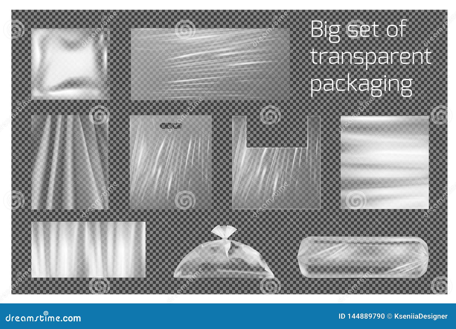 White Transparent Plastic Wrapper and Packaging Stock Vector ...