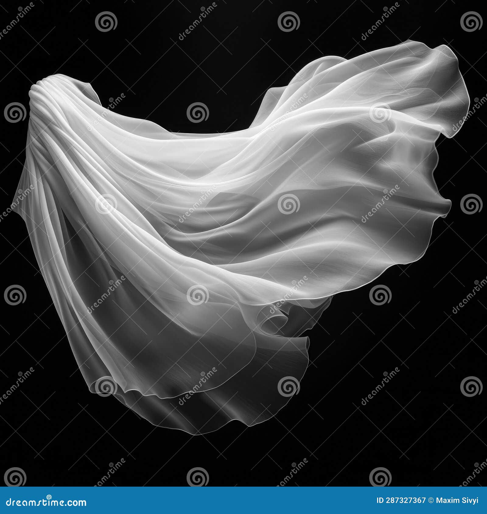 White Transparent Veil on Black Background Stock Illustration ...
