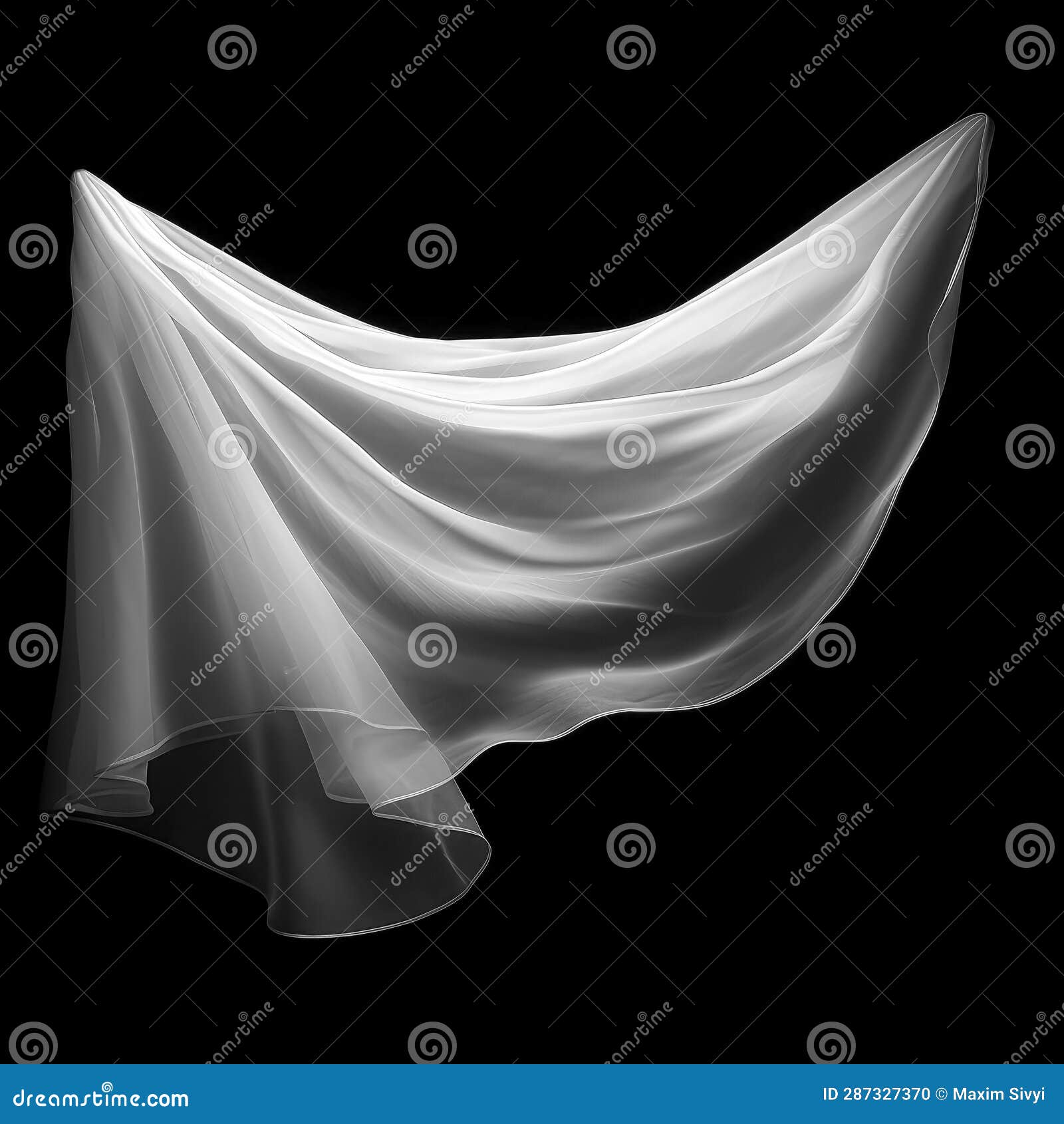 White Transparent Veil on Black Background Stock Illustration ...