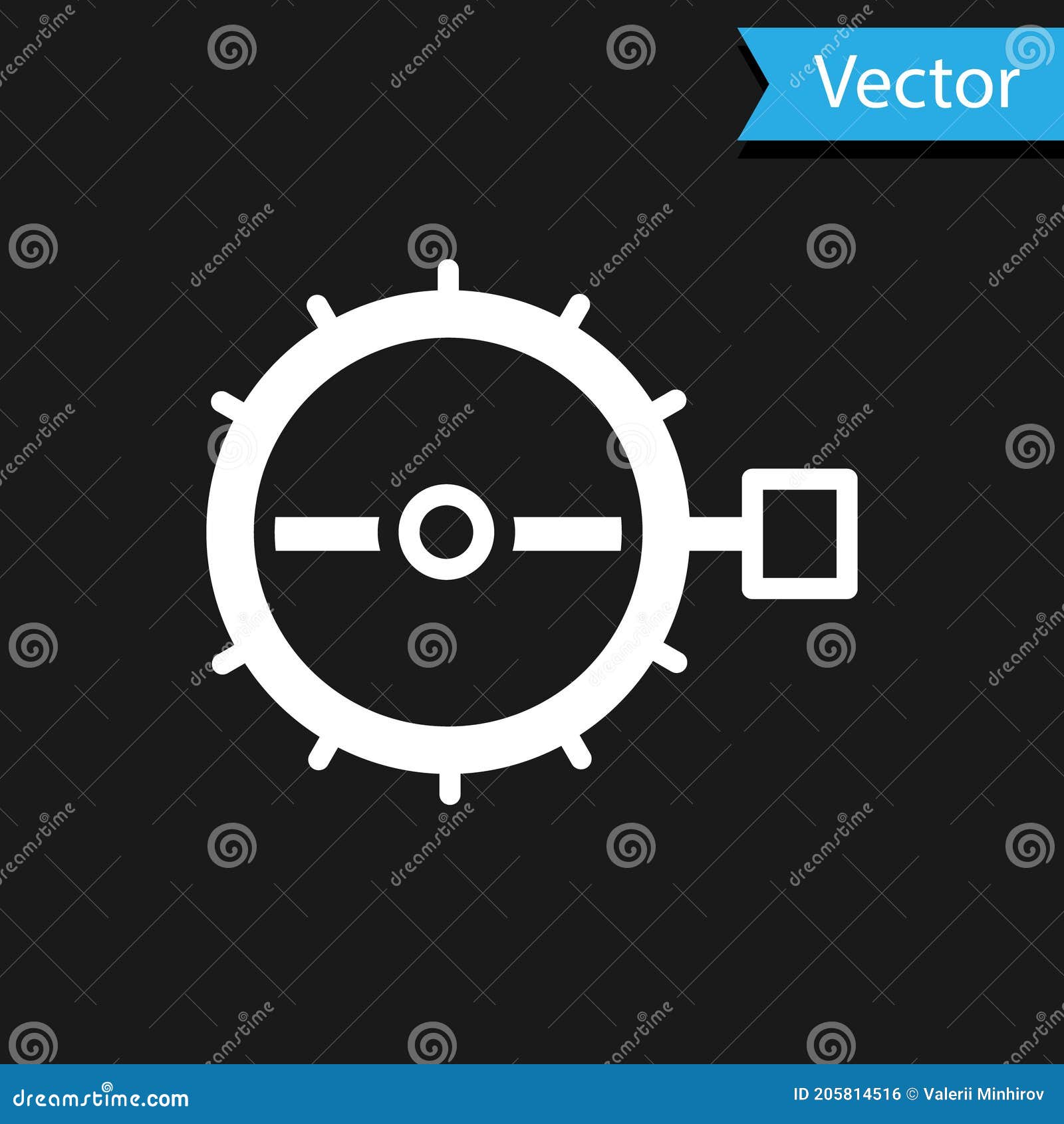 White Trap Hunting Icon Isolated on Black Background. Vector Stock ...