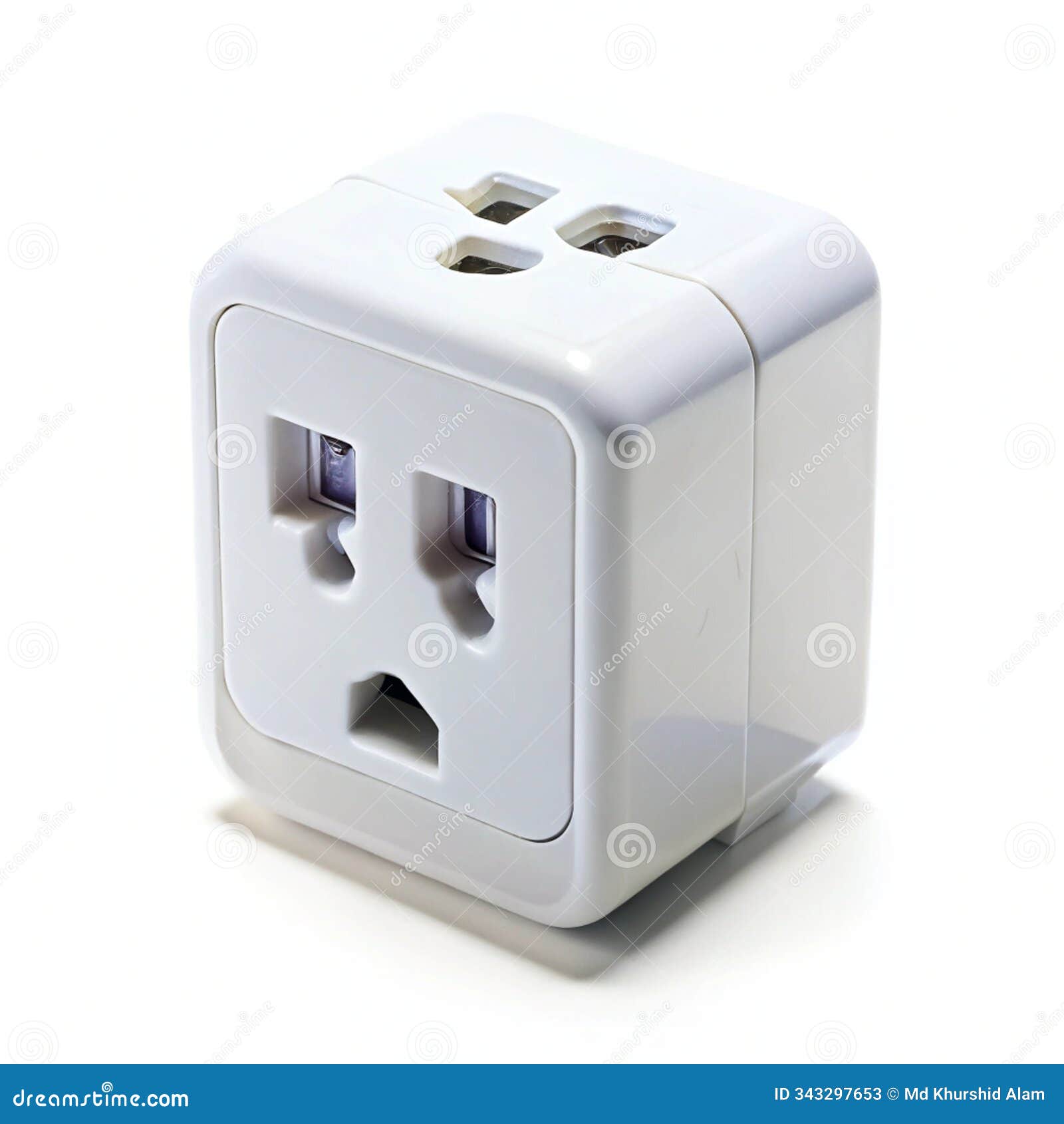 White Travel Adapter With Multiple Plug Types, Perfect For Powering ...