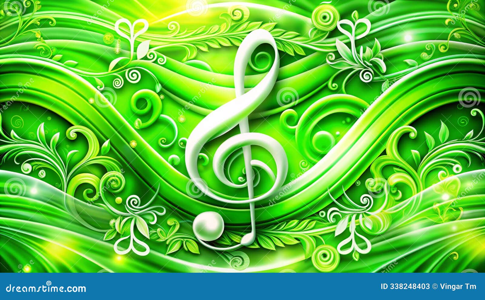 White Treble Clef Symbol Is Centered Against Black Background ...