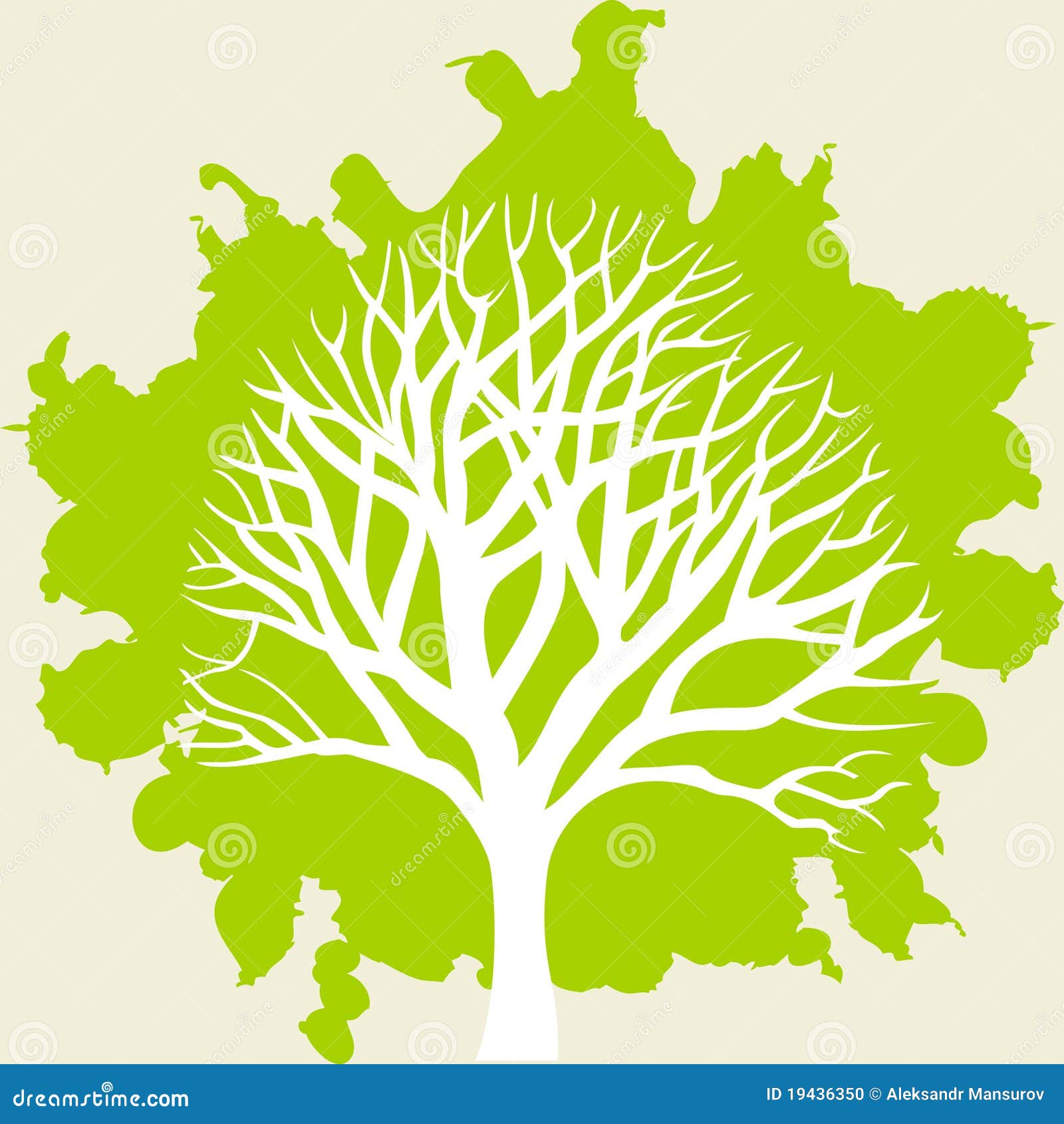 White tree stock vector. Illustration of nature, flower - 19436350