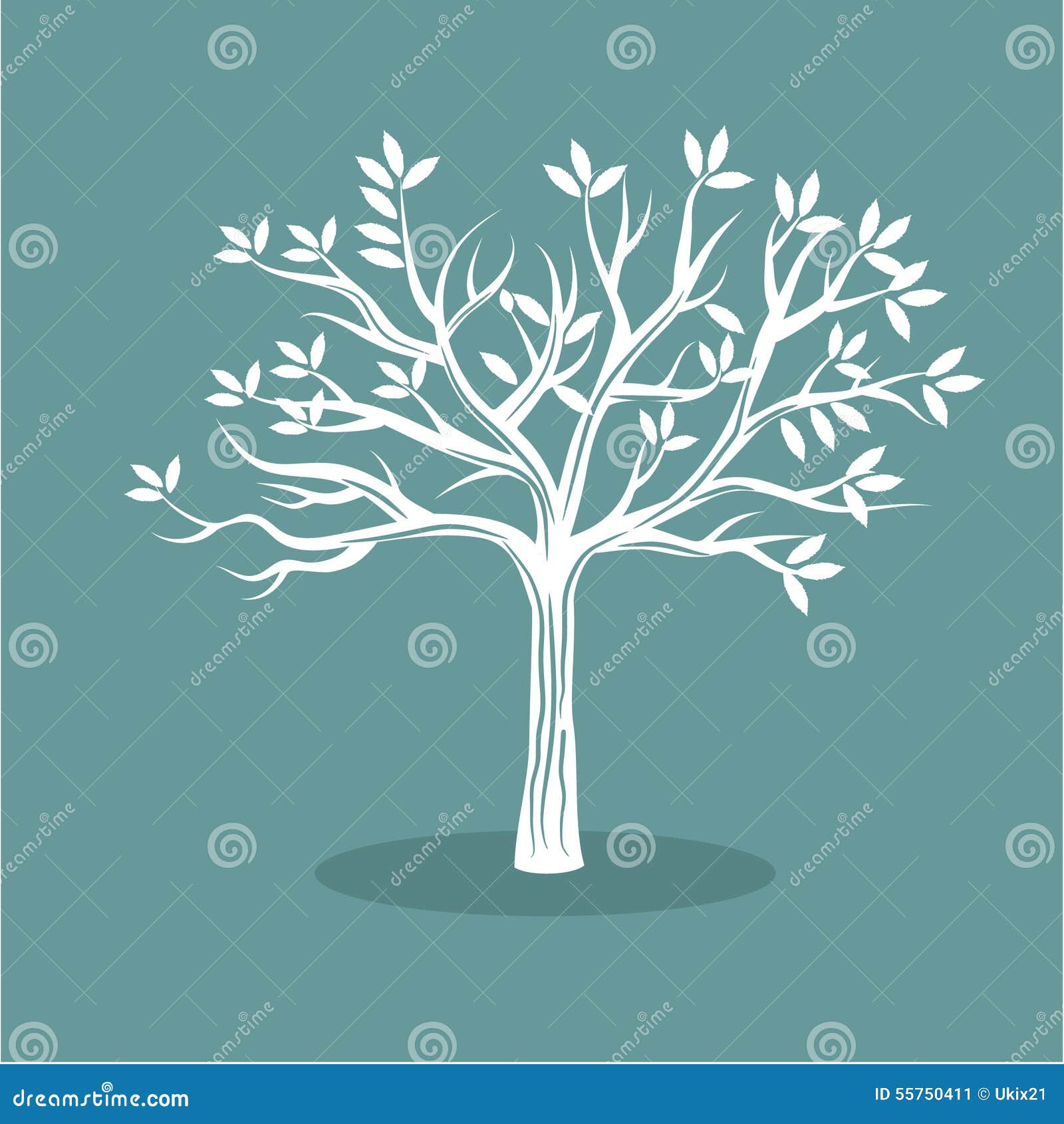 White tree stock vector. Illustration of fall, artwork - 55750411