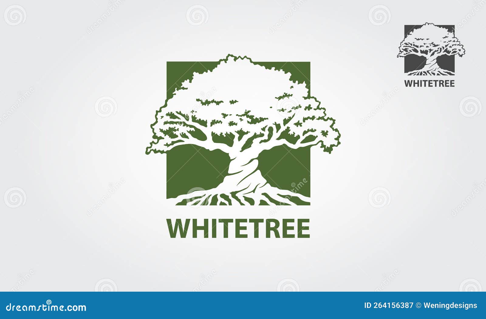 White Tree Vector Logo. stock vector. Illustration of history - 264156387