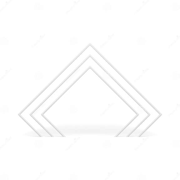 White Triangle Arch Angular Column Entrance Doorway Decorative 3d ...
