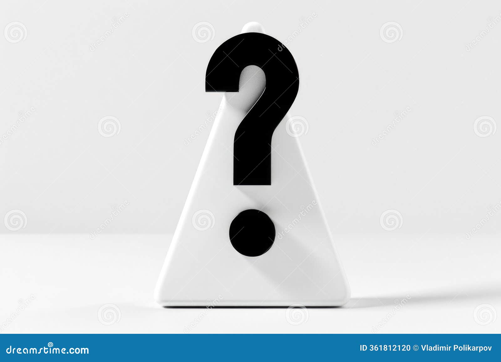 A White Triangle with a Black Question Mark Symbol Stock Illustration ...