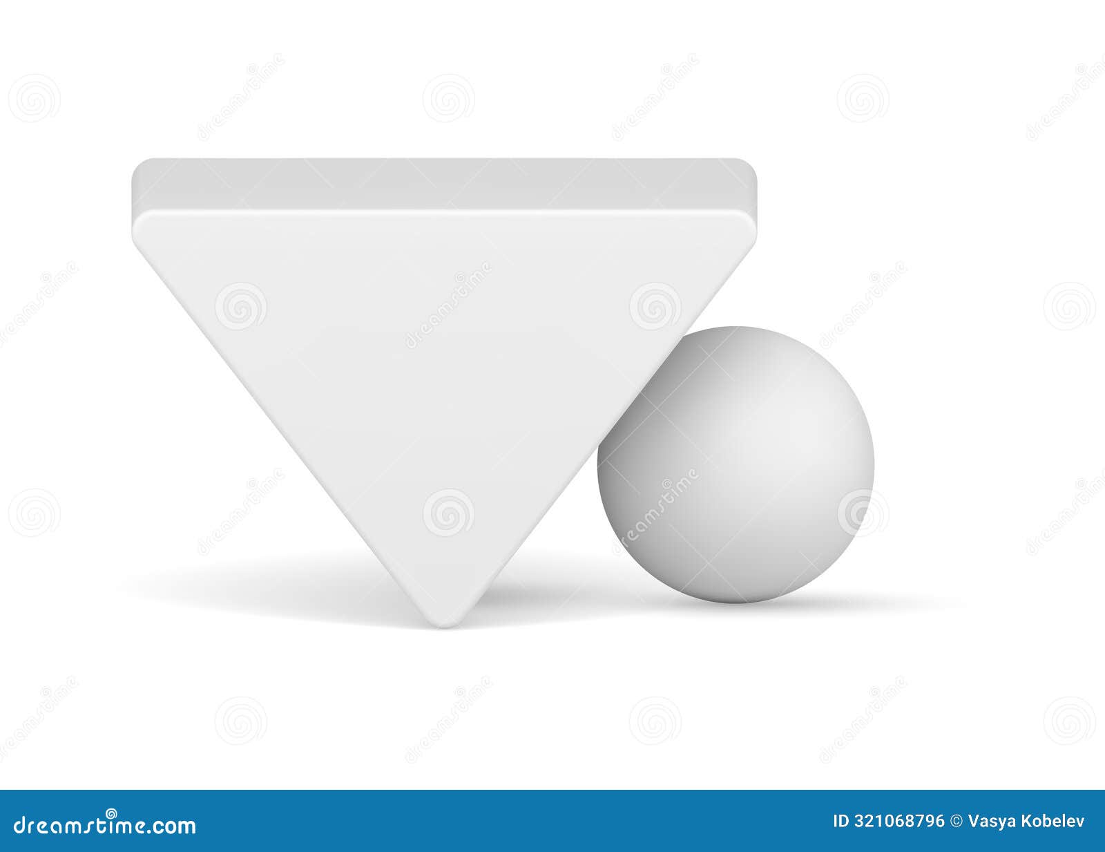 White Triangle Circle Sphere 3d Decor Element Minimalist Geometric ...