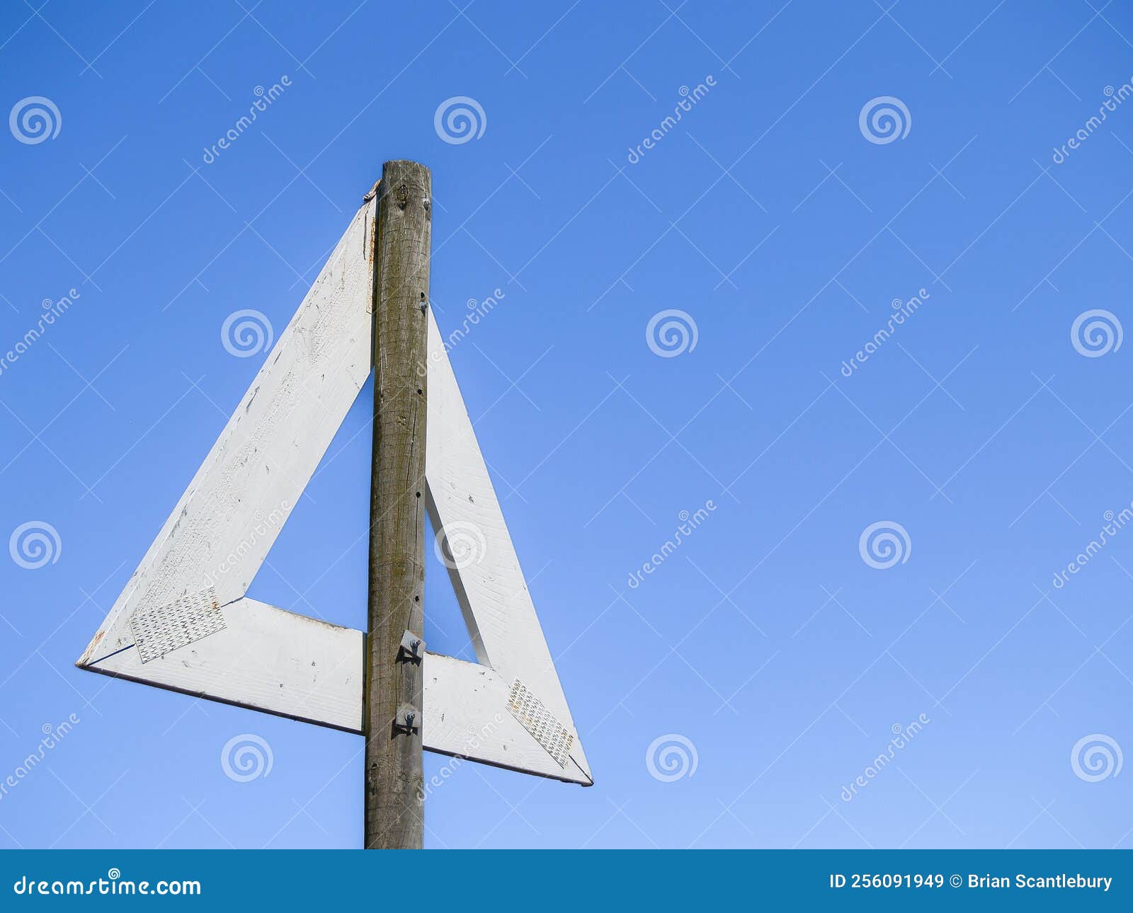 White Triangle Navigation Warning Stock Image - Image of space ...