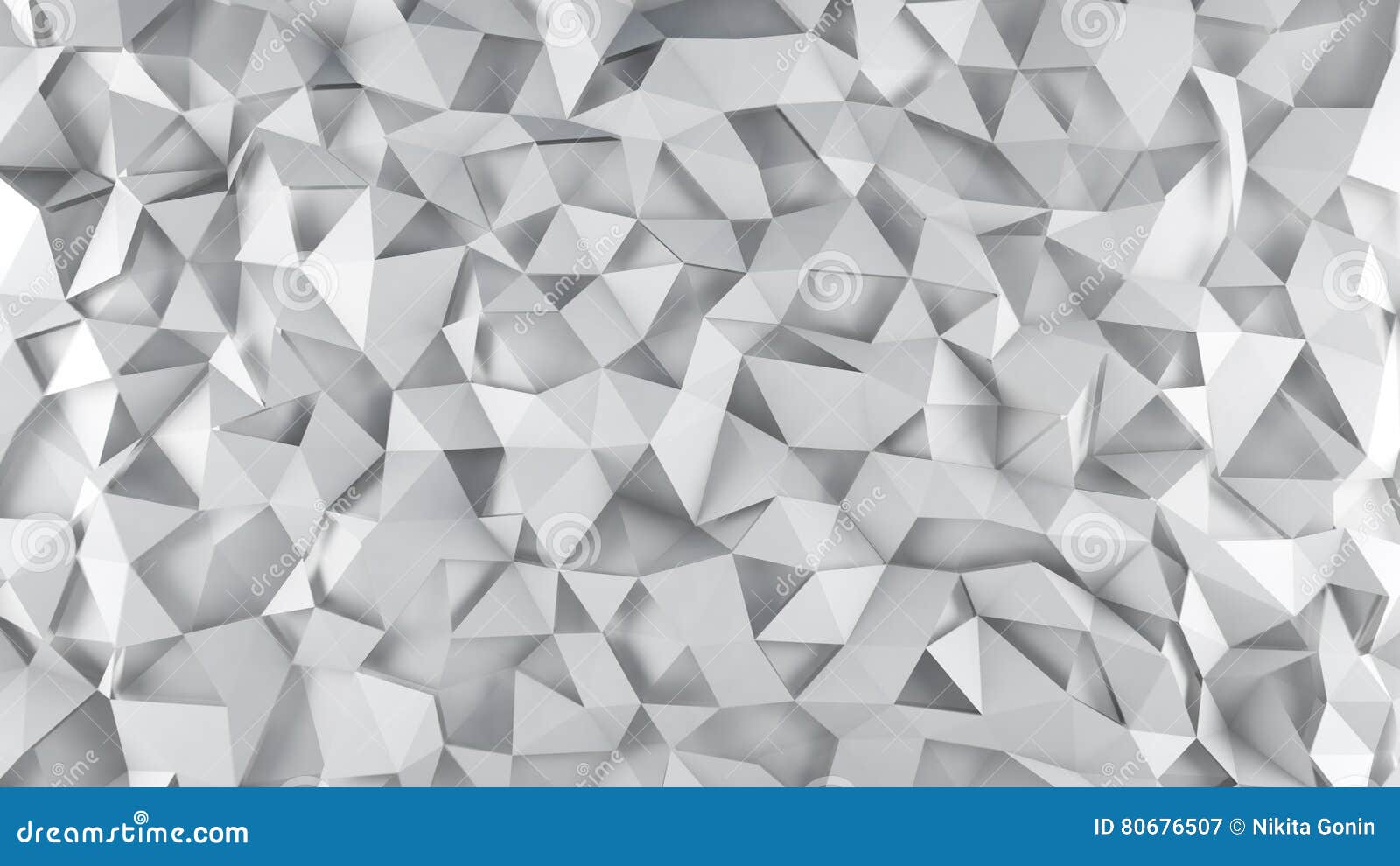 White Triangle Polygons Surface Abstract 3D Render Stock Illustration ...