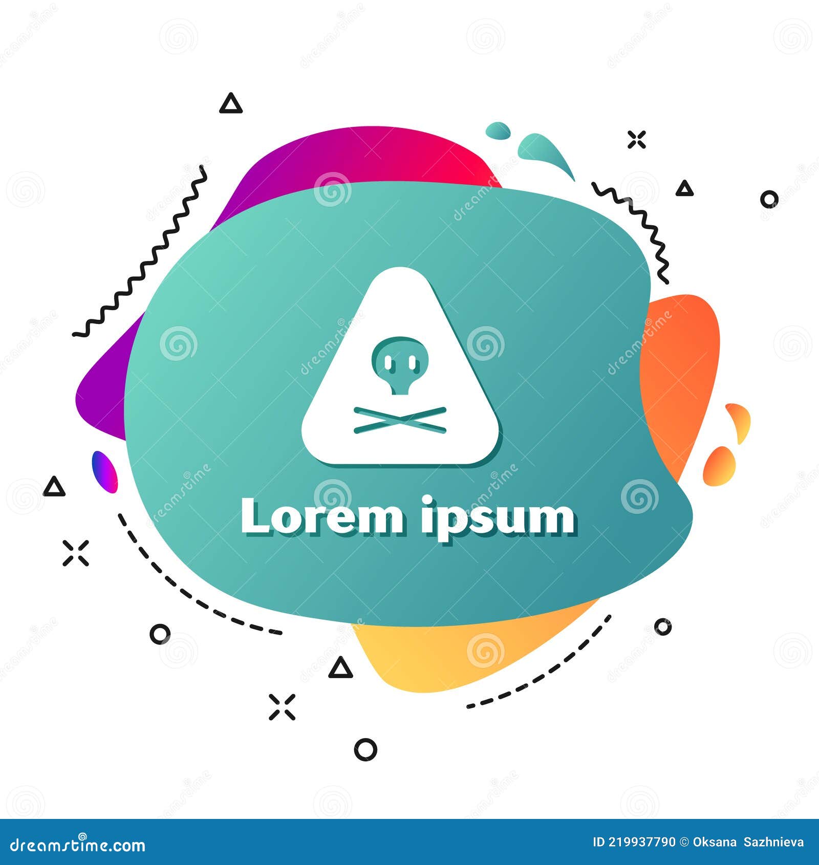 White Triangle Warning Toxic Icon Isolated on White Background ...