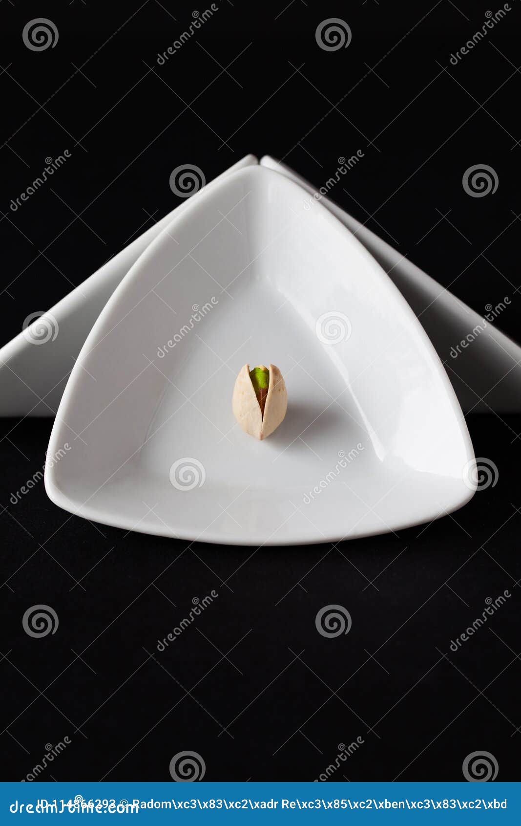 White Triangular Ceramic Bowls with Pistachio Nut. Stock Image - Image ...