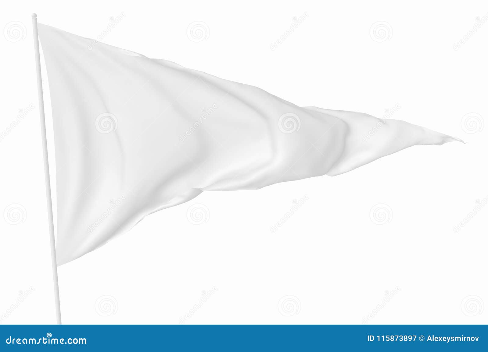 White Triangular Flag with Flagpole Stock Illustration - Illustration ...