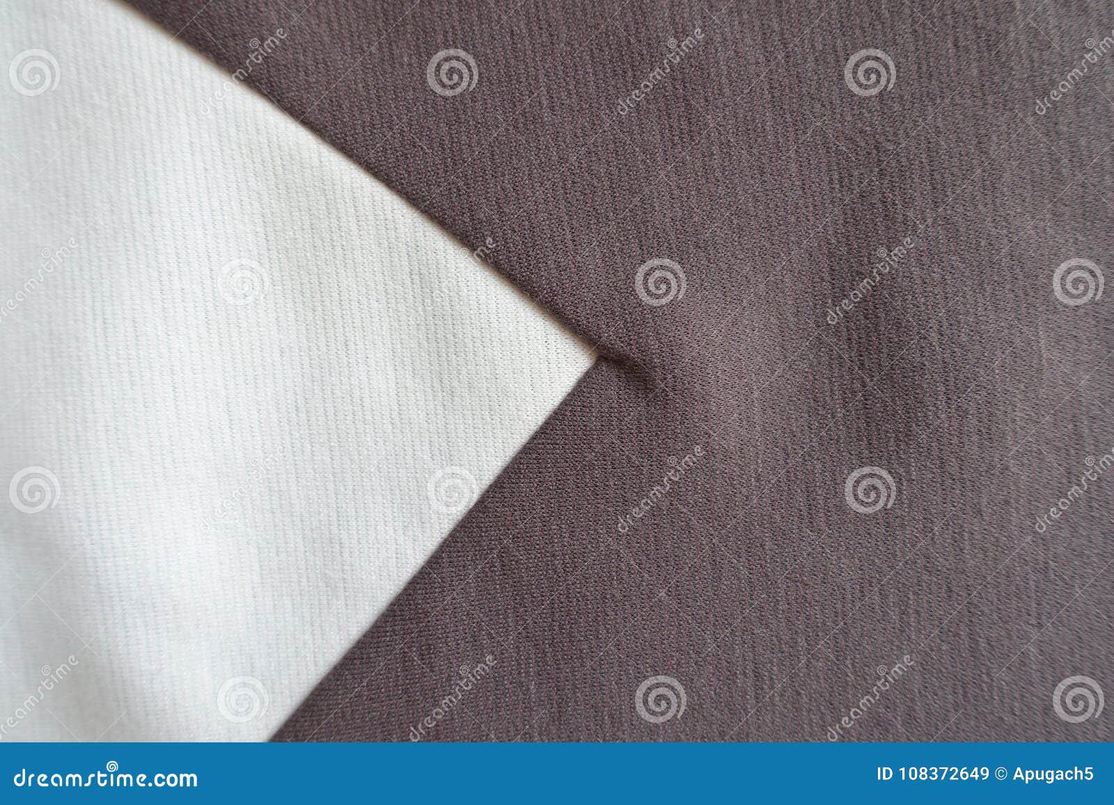 White Triangular Gusset Sewn To Brown Fabric Stock Image - Image of ...