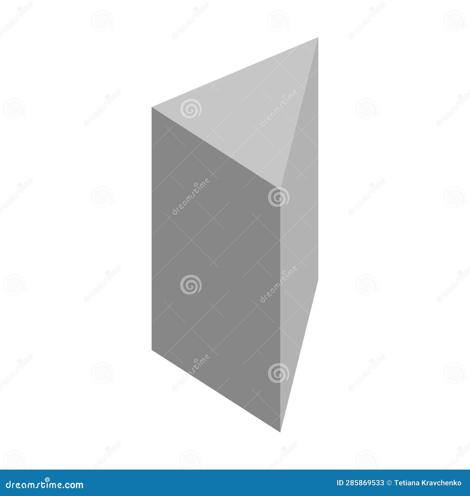 White Triangular Prism Isometric Shape. Vector Illustration. Eps 10 ...