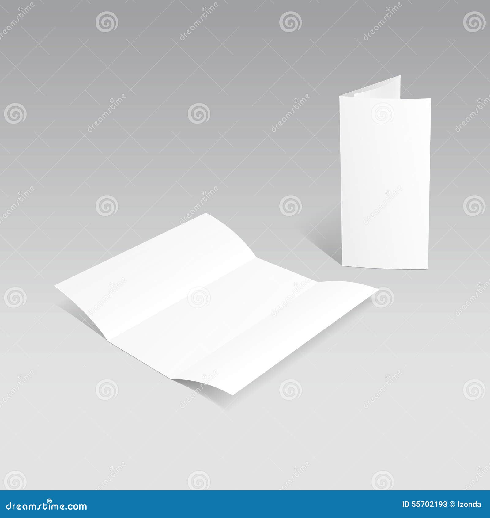 White Trifold Brochure Leaflet Zigzag Folded Flyer Stock Vector ...