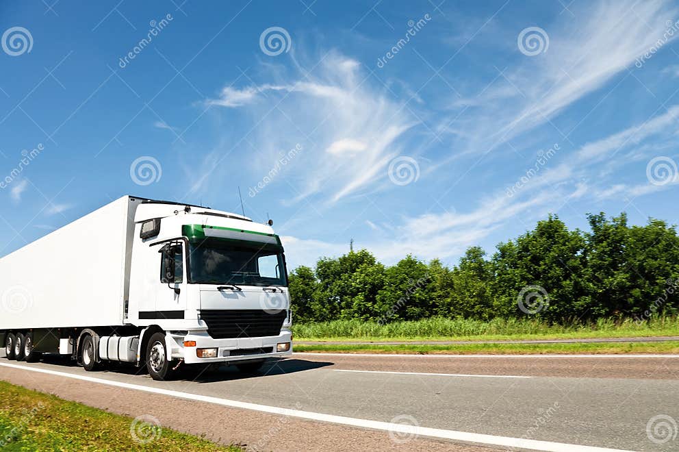 White Truck stock image. Image of lorry, transit, driving - 15086651