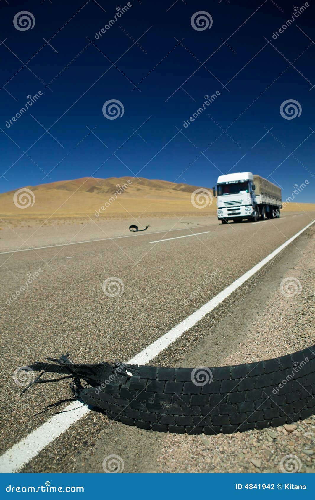 White Truck Crossing the Atacama Desert Stock Photo - Image of truck ...