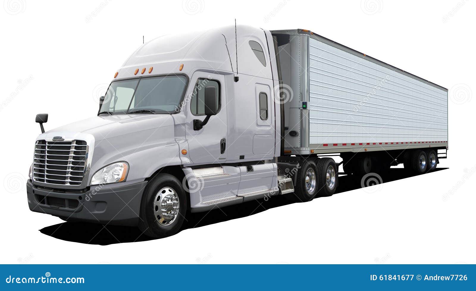 Freightliner M2 Delivery Truck Side View With Blue-green Cab. Stock ...