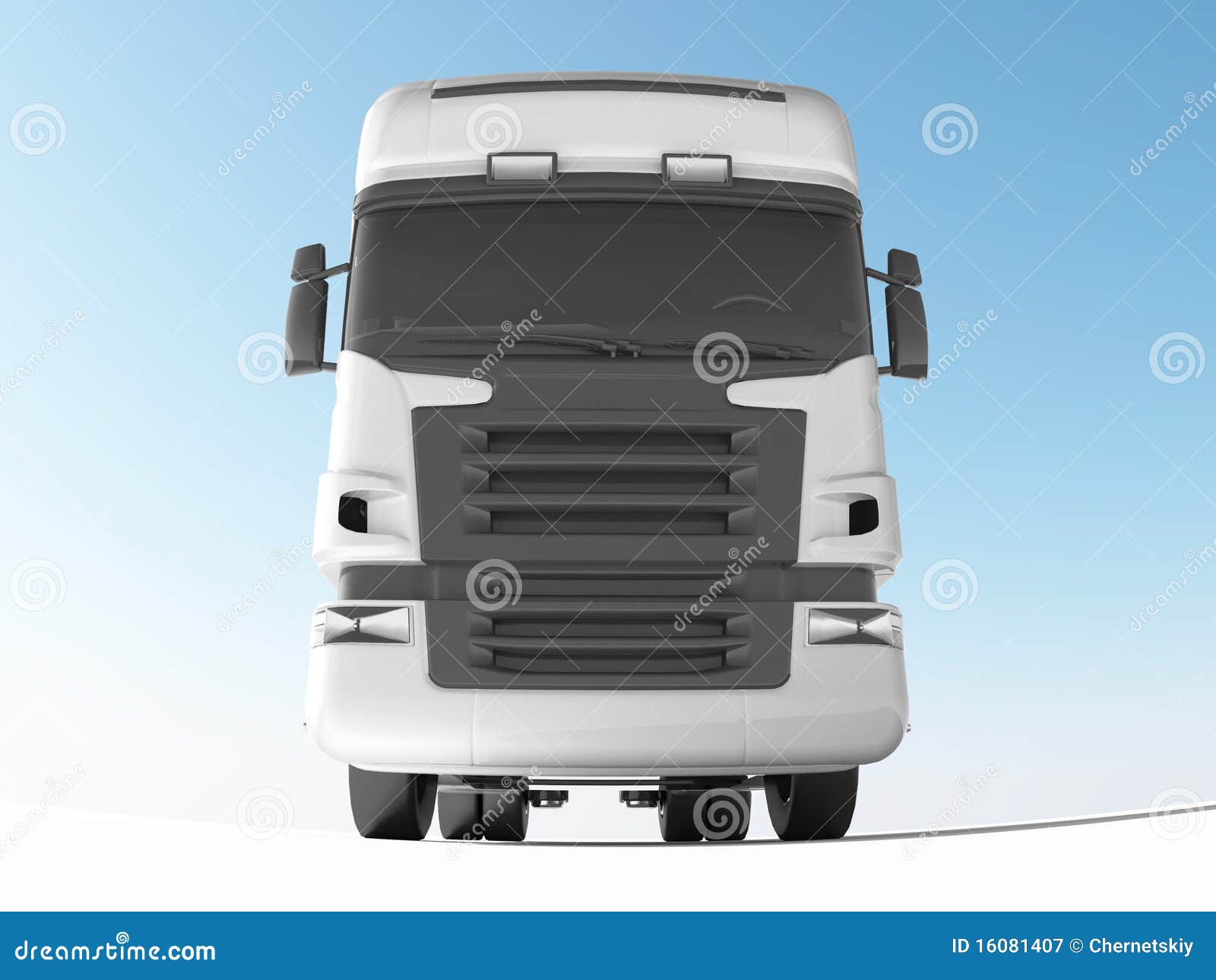 White truck front view stock illustration. Illustration of isolated ...