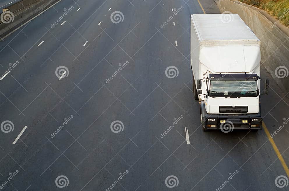 White truck on highway stock image. Image of lorry, automobile - 2149681