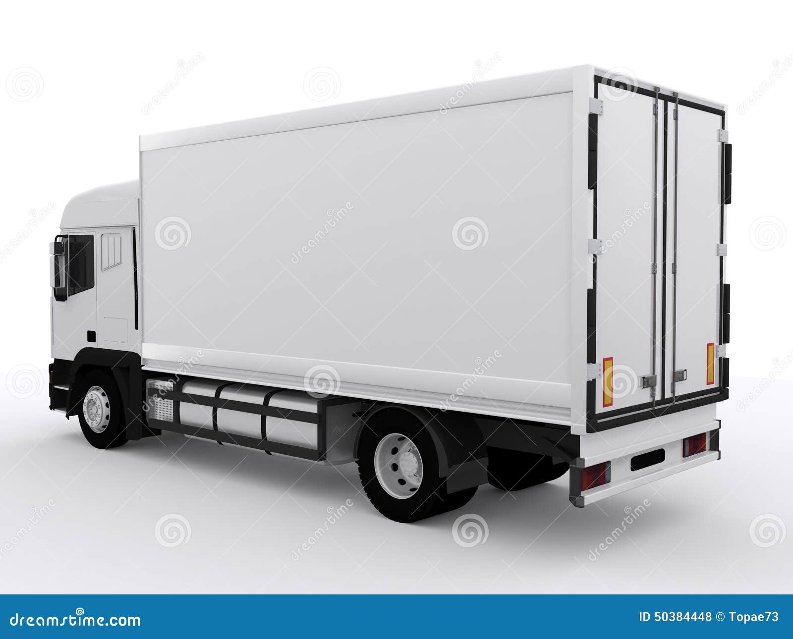 White truck with trailer stock illustration. Illustration of delivery ...