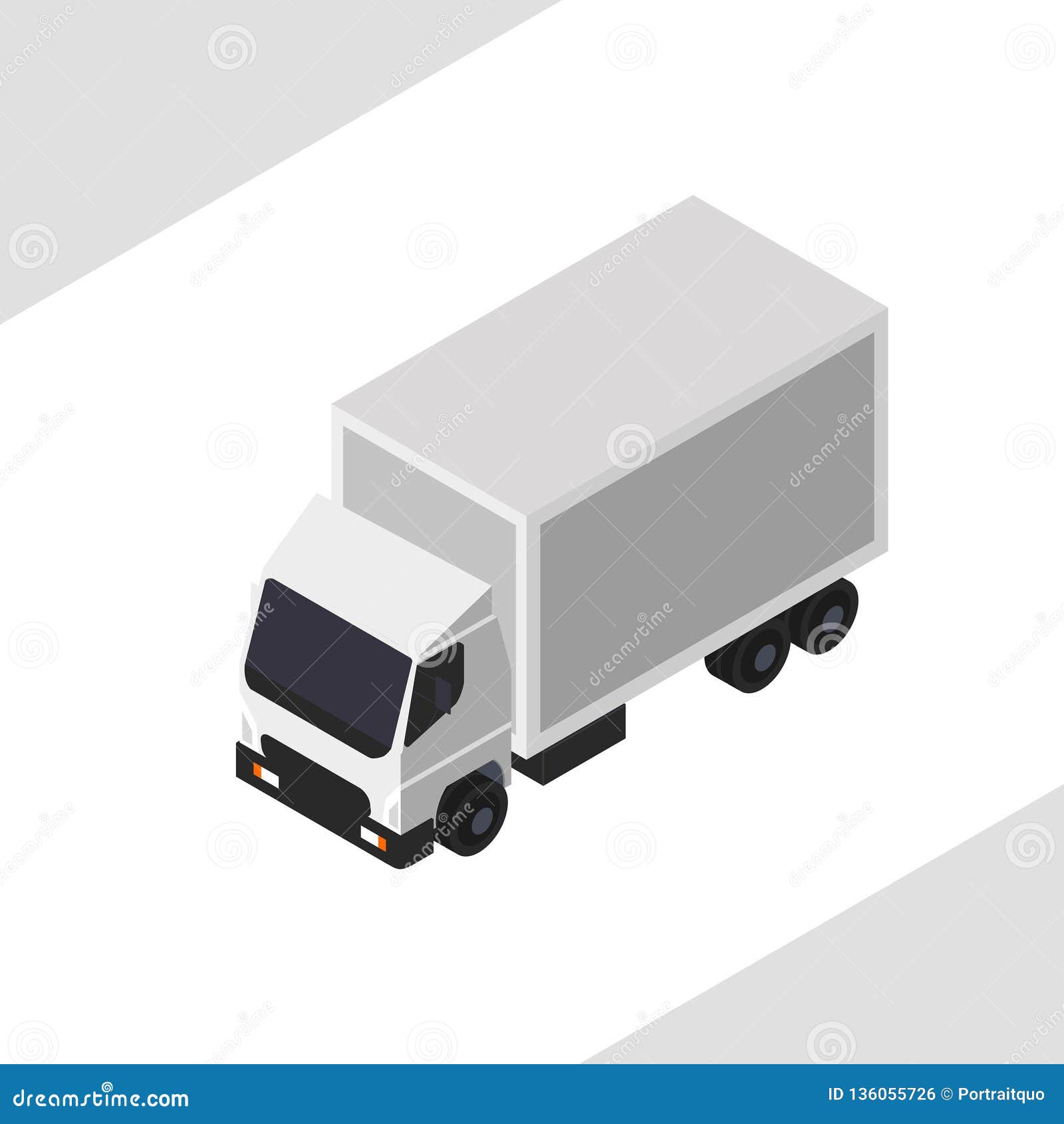 White Truck in Vector Isometric Projection. Stock Illustration ...