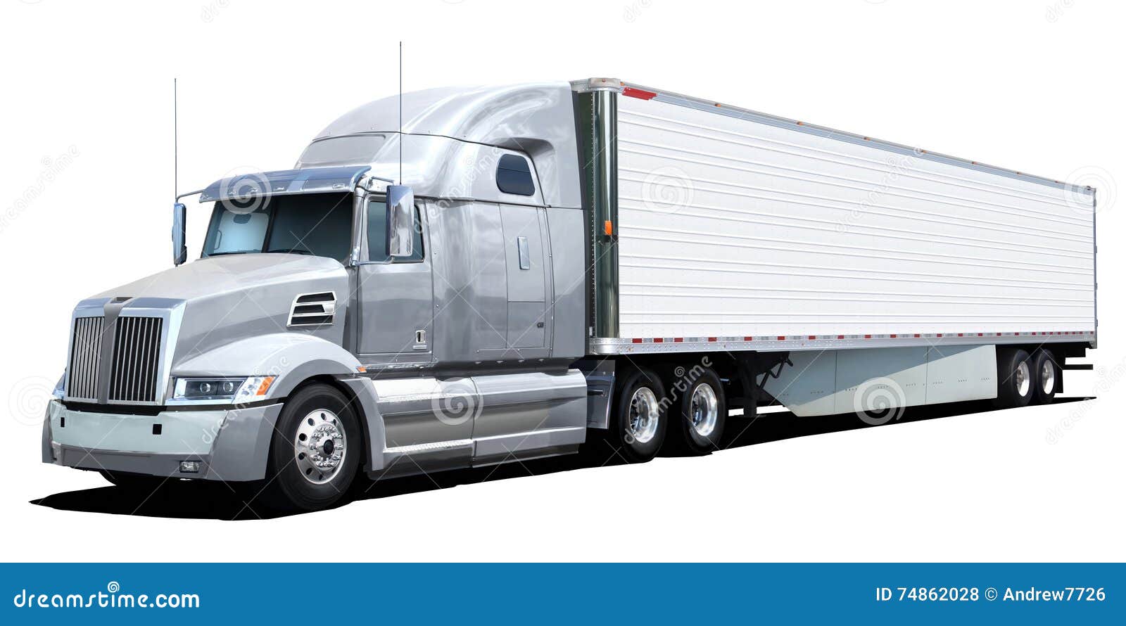 White truck Western Star. stock photo. Image of move - 74862028