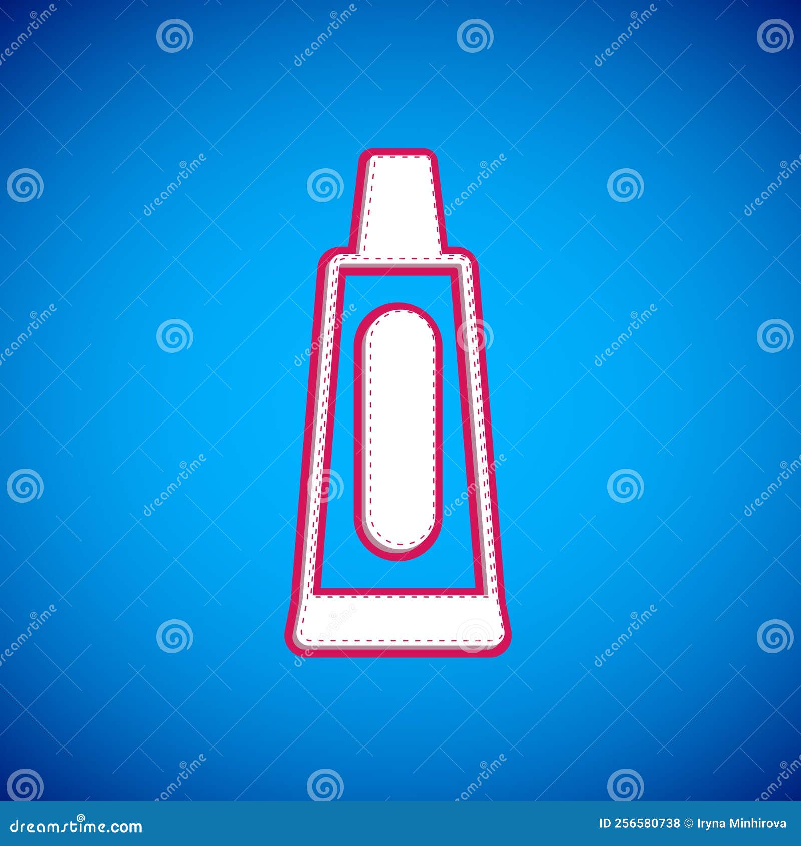 White Tube of Toothpaste Icon Isolated on Blue Background. Vector Stock ...