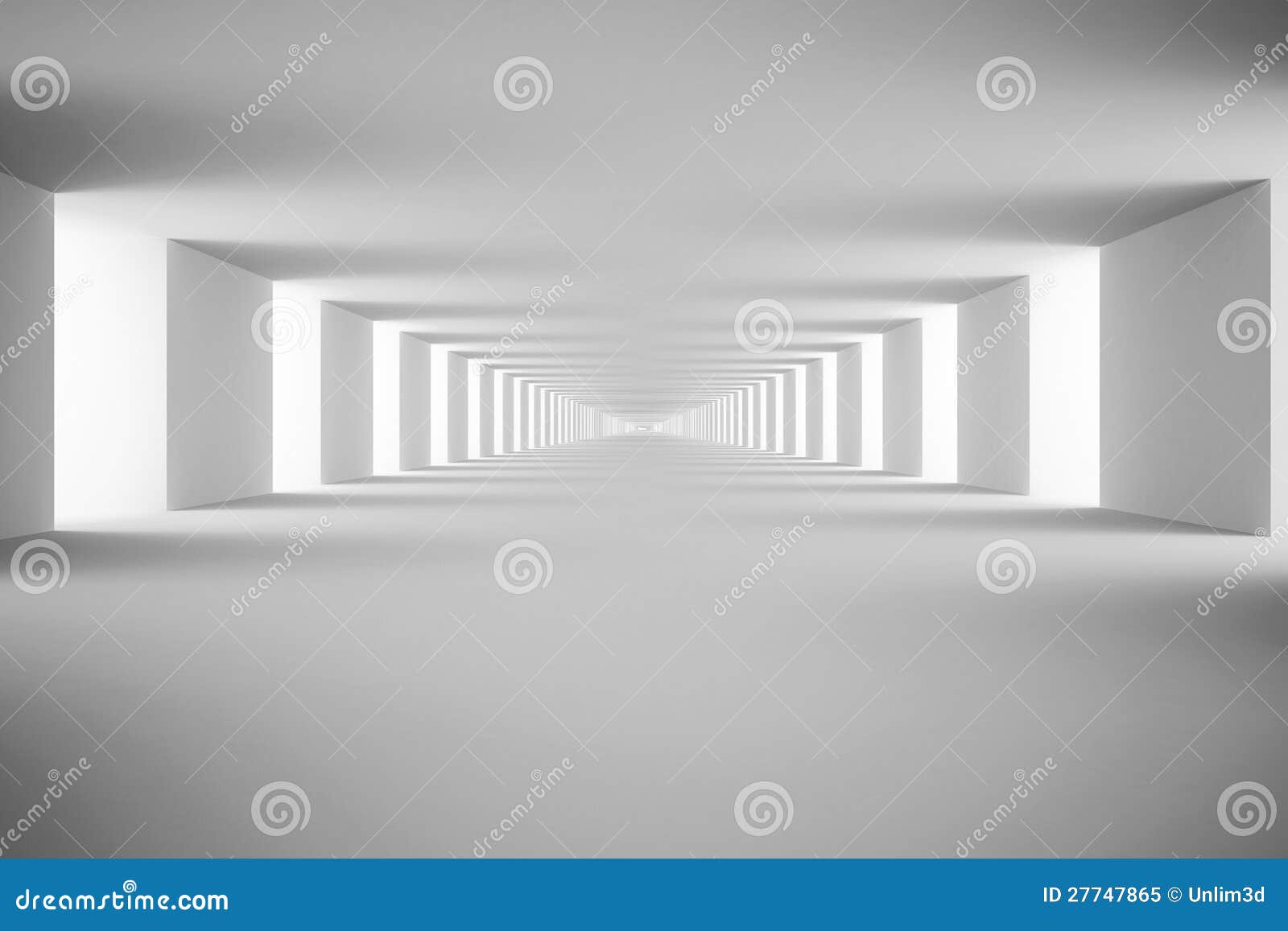 White tunnel. 3d render stock illustration. Illustration of building ...