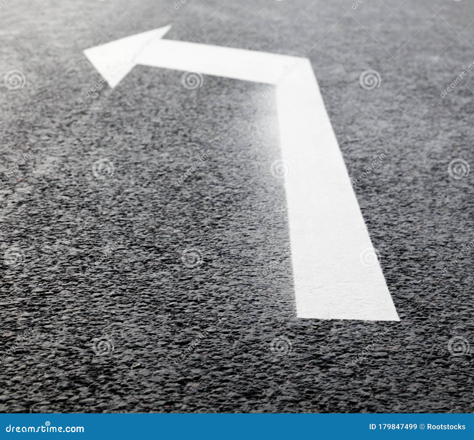White Turn Left Arrow on the Road Stock Image - Image of abstract ...