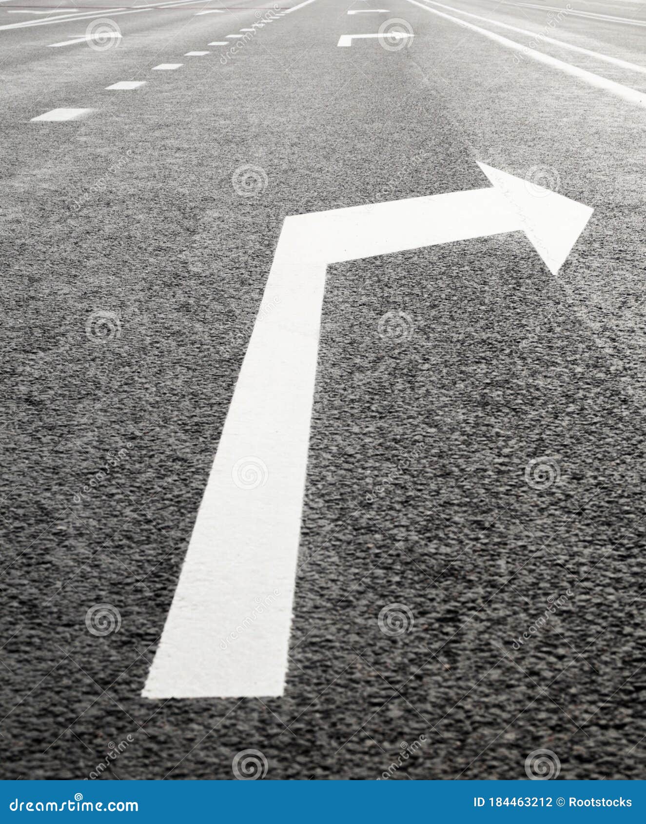 White Turn Right Arrow on the Road Stock Photo - Image of concept ...