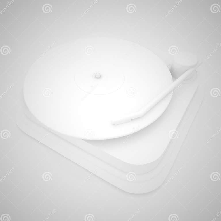 White turntable over white stock illustration. Illustration of ...